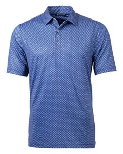 cutter & buck pike banner print stretch men's big & tall polo, navy blue, xlt