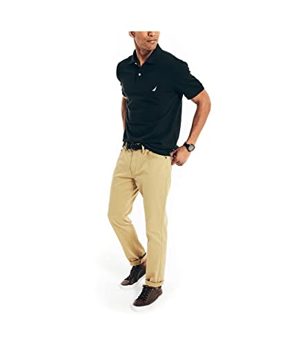 Nautica Men's Classic Fit Deck Polo, True Black, Large