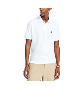 nautica men's classic fit interlock polo, bright white, x-large