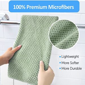 Bathroom Towel Set Green 4 Pack-35x70 Towel,600GSM Ultra Soft Microfibers Bath Towel Set Extra Large Plush Bath Sheet Towel,Highly Absorbent Quick Dry Oversized Towels Spa Hotel Luxury Shower Towels