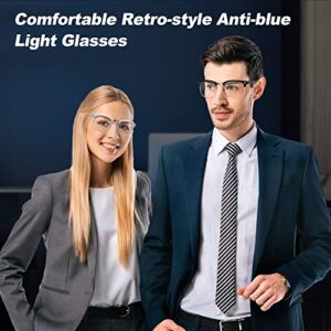 LETAAKA Blue Light Blocking Glasses for Men Women, 4 Pack Blue Light Glasses with Anti UV400 Clear Glasses for Computer Fake Eyewear