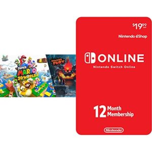 super mario 3d world + bowser’s fury - nintendo switch [digital code] & nintendo switch online 12-month individual membership [digital code]