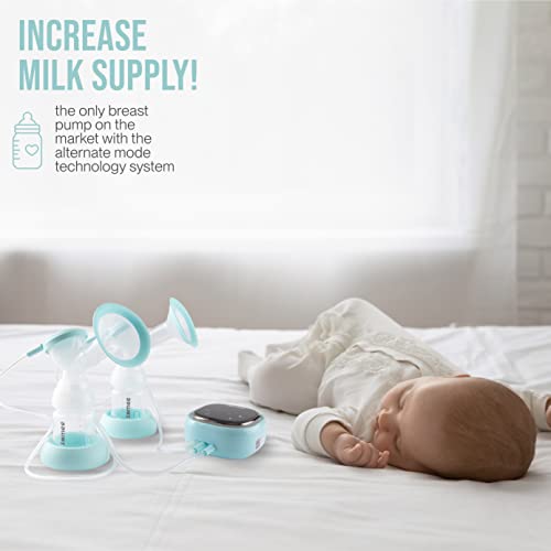 Zomee Z2 Double Electric Wearable Breast Pump & Travel Bag – Low-Noise, Discreet, Portable & Hands-Free – Hospital-Grade Strength: 3 Pumping Styles / 19 Suction Levels – Phthalate-Free Silicone