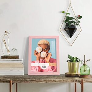 Renditions Gallery 8x10 inch Picture Frame Sunset Pink Wood Grain Frame, High-end Modern Style, Made of Solid Wood and High Definition Glass for Wall and Tabletop Photo Display