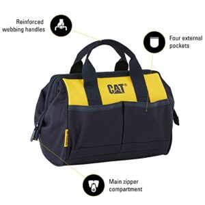 Caterpillar 12" Tool Bag, Zip Closure, Yellow and Black