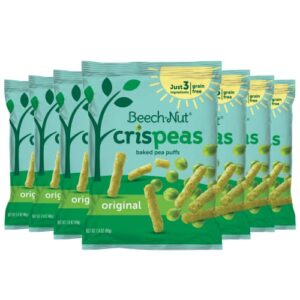 beech-nut toddler snacks, original crispeas baked pea puffs, 1.4 oz bag (7 pack)