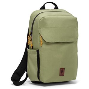 chrome industries ruckas backpack, lightweight, travel backpack for men and women, water resistant, 14 liter, oil green