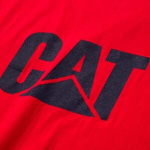 Caterpillar Men's Trademark T-Shirts with Shape-Retention Rib Trim Spandex, Tagless Neck, and CAT Logo on Left Chest, Hot Red Eclipse, X-Large