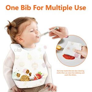 MOSHAINE Disposable Bibs 30 PCS Baby Bib Waterproof for Toddlers with Food Catcher Pocket and Adjustable Fastener Feeding Bib Suitable Kids for Feeding,Traveling,Outdoor Use