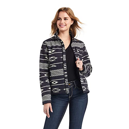 ARIAT Women's Softshell Chimayo Jacket, Rio Chiquito Black/Buttercream