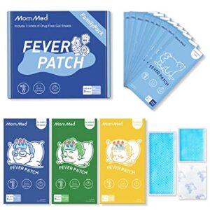 Fever Patch for Family,38 Sheet Fever Cooling Patches for Fever Discomfort, Heat Relief, Drug Free Cooling Gel Pads, Fever Reducer, First Aid, Home and Travel (Family 38 Sheets)