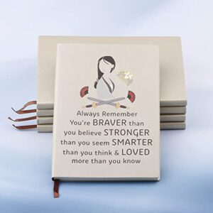 Mulan Gifts for Women Girls Always Remember You’re Braver Than You Believe Leather Notebook Mulan Fans Lover Gifts Cosplay Movie Lover Gifts Birthday Graduation Gifts for Daughter (mulan)