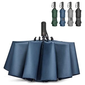 g4free 62 inch large golf umbrella compact reverse travel umbrella 10 ribs windproof for rain double canopy automatic open close (blue)