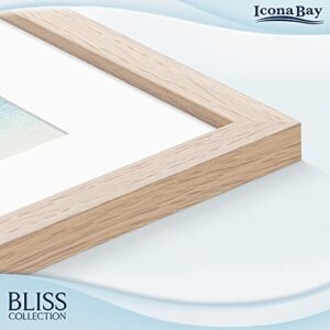 Icona Bay 8x10 Picture Frames with Removable Mat for 5x7 Photos (Light Oak, 5 Pack), Modern Style Wood Composite Frames, Table Top or Wall Mount, Bliss Collection