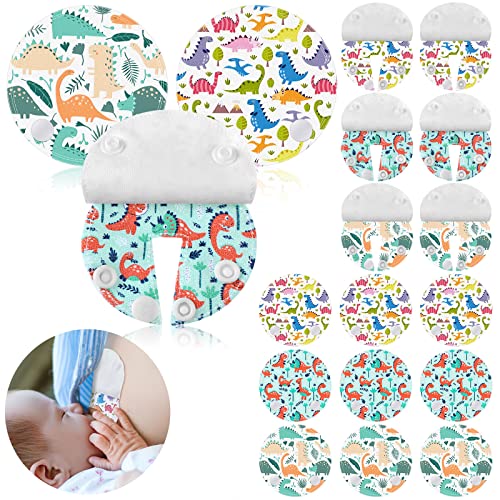 Breling 18 Pack Feeding Tube Pads Button Pads Gtube Button Covers Reusable Button Pads g Tube Cutie Dinosaur Feeding Supplies for Kids Baby Breastfeeding Nursing Care Medium