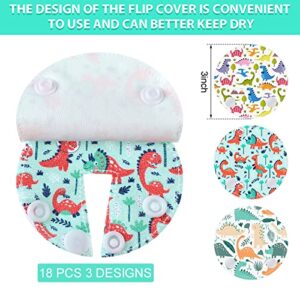 Breling 18 Pack Feeding Tube Pads Button Pads Gtube Button Covers Reusable Button Pads g Tube Cutie Dinosaur Feeding Supplies for Kids Baby Breastfeeding Nursing Care Medium