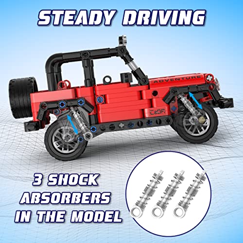 WISEPLAY Off-Road Pull Back Model Cars to Build for Kids 9-12 - 390 PCS STEM Car Building Kit for Boys 8-12 & Girls - STEM Building Toys for Boys Age 8-12 & Girls - Engineering Toys for Kids 8-10