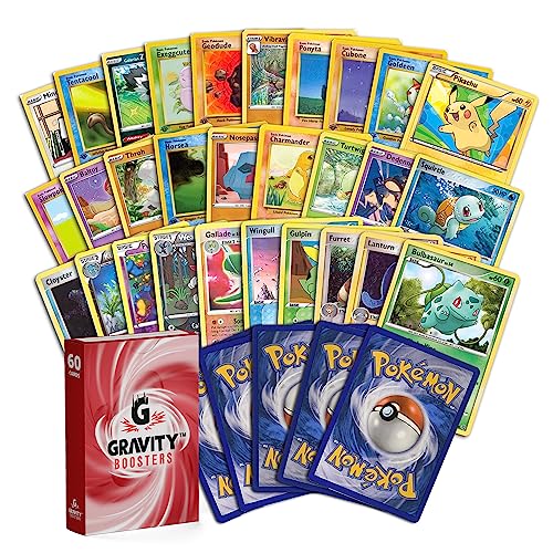 Gravity BOOSTERS | 60 Assorted Cards | Guaranteed Authentic Cards w/Real Holo Rares and a Gravity BOOSTERS Deck Box