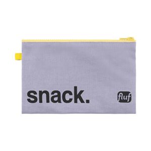 Fluf Zip Snack Sack: Reusable Snack & Sandwich Bag, Zipper Closure | Organic & Recycled Materials | Tested Food-Safe | Machine Washable (Lavender, Snack)