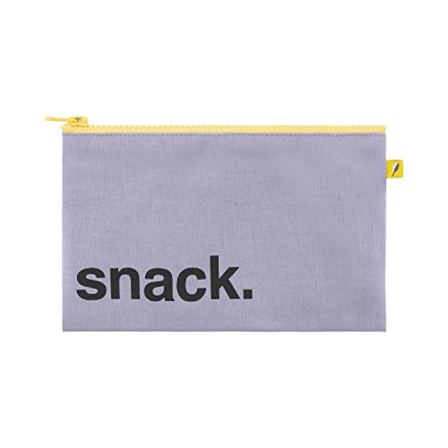 Fluf Zip Snack Sack: Reusable Snack & Sandwich Bag, Zipper Closure | Organic & Recycled Materials | Tested Food-Safe | Machine Washable (Lavender, Snack)