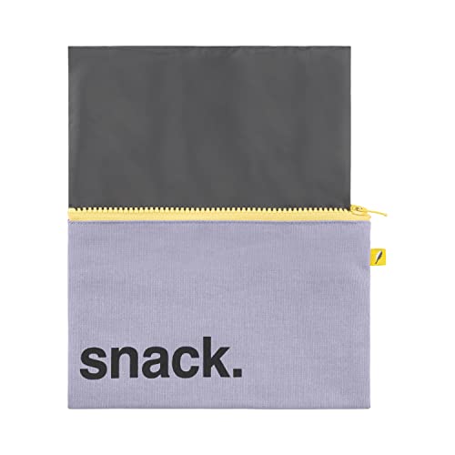 Fluf Zip Snack Sack: Reusable Snack & Sandwich Bag, Zipper Closure | Organic & Recycled Materials | Tested Food-Safe | Machine Washable (Lavender, Snack)