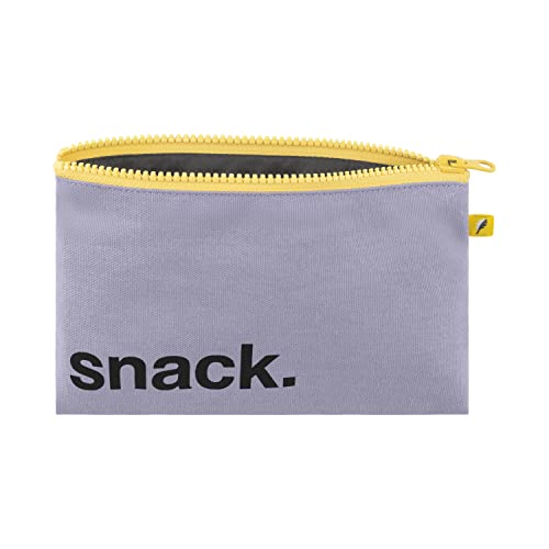 Fluf Zip Snack Sack: Reusable Snack & Sandwich Bag, Zipper Closure | Organic & Recycled Materials | Tested Food-Safe | Machine Washable (Lavender, Snack)