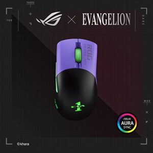 ASUS ROG Keris Wireless EVA Edition Gaming Mouse, Wireless Mouse with Tri-Mode connectivity, 16000 DPI Sensor, 7 programmable Buttons, PBT, hot-swappable Switch sockets, Paracord Cable