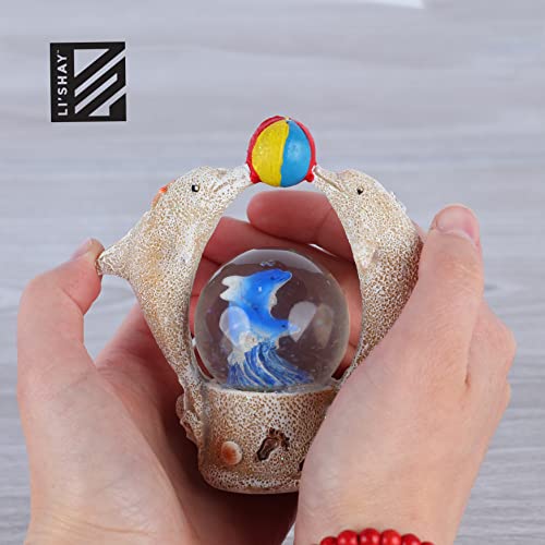 Ocean Themed Snow Globe (Double Dolphin)