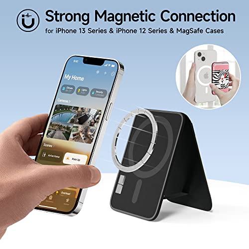 MAGKOTA MagSafe Wallet & Magnetic Stand Compatible with iPhone 14 Pro Max/14 Pro/14 Plus/14/iPhone 13 Pro Max/13 Pro/13/iPhone 12 Pro Max/12 Pro/12, Leather Wallet Stand Easily Holds 3 Cards