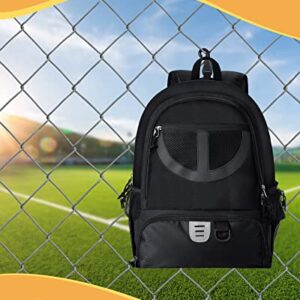 TRAILKICKER Mesh Black Basketball Soccer Bag Backpack Sports Volleyball Football Bag with Ball and Shoe Compartment for Boys Girls Man Women Ball Equipment Bag Basketball Stuff