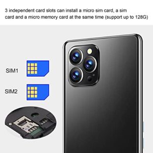 I12 Pro Max Unlocked Cellphone, 1GB RAM 8GB ROM Dual SIM Card 3G Network Unlocked Smartphone Face ID Mobile Phone for Android 10 2500mAh(Black)