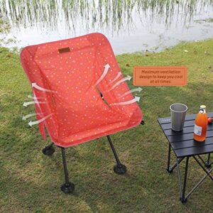 G2 GO2GETHER Star-Moon Printing Lightweight Camping Folding Chair for Adult, 600D Oxford Fabric, Durable Aluminum Alloy Frame, Easy to Storage and Carry, Suit for Camping, Hiking, Go to Beach (Pink)