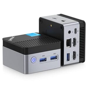 mini pc windows 11 pro intel 11th gen n5105, 10nm 8gb ram 128gb ssd m.2 2242 mini desktop computer, micro computer with dual hdmi 4k, dual ddr4, dual wifi, giga, bt4.2& cooling fans