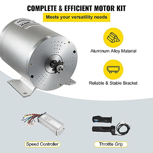 RibasuBB 3000W Electric Brushless DC Motor Kit, 72V 6600RPM 24 Mosfet BLDC Brushless Motor Kit with 80A Brushless Controller for Go Karts E-Bike Electric Throttle Motorcycle Scooter