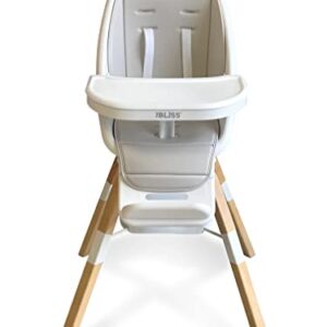 Turn-A-Tot Baby High Chair | 2 in 1 Portable Wooden Toddler Chair, 360° Swivel Design 2-Position Foot Rest | Baby Feeding Chair with Removable Dishwasher-Safe Tray, by TruBliss (Grey Taupe)