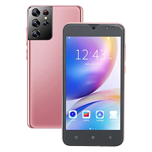 S21 Pro Unlocked Smartphone, 5.45in 2GB RAM 16GB ROM Dual SIM Card Unlocked 3G Cellphone Face ID Mobile Phone for Android 10 3000mAh(Pink)