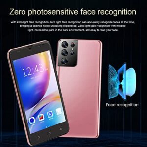 S21 Pro Unlocked Smartphone, 5.45in 2GB RAM 16GB ROM Dual SIM Card Unlocked 3G Cellphone Face ID Mobile Phone for Android 10 3000mAh(Pink)