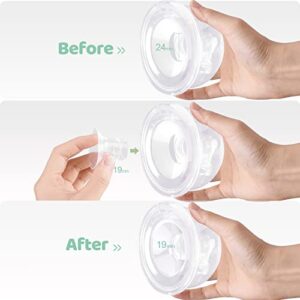 TSRETE Flange Insert 19mm Compatible with S9/S10/S12 Parts, Hands-Free Breast Pump Shield/Flange Insert, Breast Pump Parts Replace(19mm) - 1 Pack