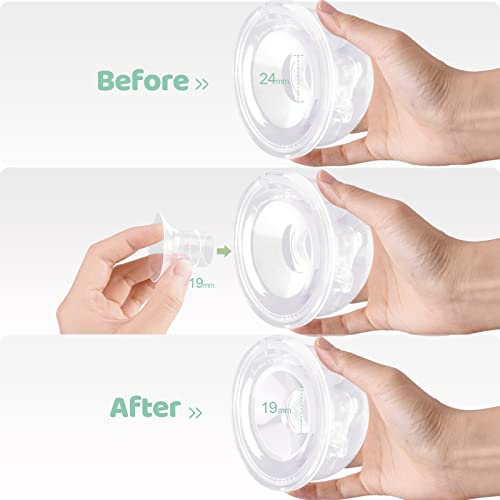 TSRETE Flange Insert 19mm Compatible with S9/S10/S12 Parts, Hands-Free Breast Pump Shield/Flange Insert, Breast Pump Parts Replace(19mm) - 1 Pack