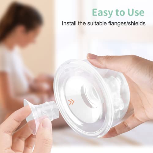 TSRETE Flange Insert 19mm Compatible with S9/S10/S12 Parts, Hands-Free Breast Pump Shield/Flange Insert, Breast Pump Parts Replace(19mm) - 1 Pack