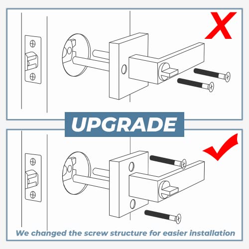 1 Pack Front Door Keyed Entry Lever and Single Cylinder Deadbolt Combination Set, Keyed Alike Exterior Entrance Lever Satin Brass Finish, Heavy Duty Gold Door Handle Set for Front/Back Gate Door