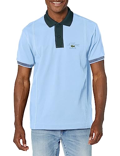 Lacoste Contemporary Collection's Men's Short Sleeve Classic Fit Color Blocked Polo Shirt, Overview/Sinople, 3X-Large