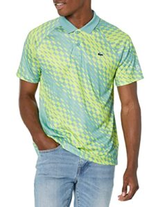 lacoste men's contemporary collection's short sleeve novak djokovic sport ultra dry polo shirt, florida/lima, large