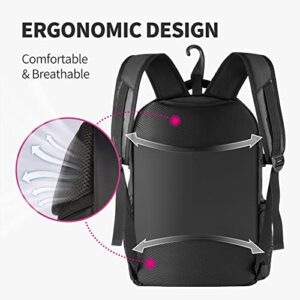 adorence Basketball Backpack with Shoe Compartment(Ball Net, Water Resist) Soccer Bag/Volleyball Backpack- Black