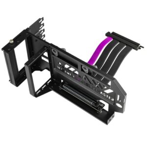 cooler master masteraccessory vertical graphics card holder kit v3 with premium riser cable pci-e 4.0 x16-165mm, compatibility pcie 4.0 and older for e-atx, atx, micro atx case (mca-u000r-kfvk03)