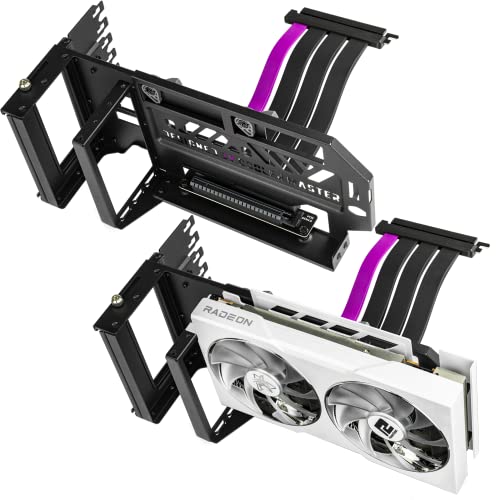 Cooler Master MasterAccessory Vertical Graphics Card Holder Kit V3 with Premium Riser Cable PCI-E 4.0 x16-165mm, Compatibility PCIe 4.0 and Older for E-ATX, ATX, Micro ATX Case (MCA-U000R-KFVK03)