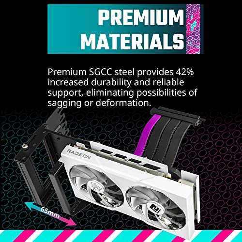 Cooler Master MasterAccessory Vertical Graphics Card Holder Kit V3 with Premium Riser Cable PCI-E 4.0 x16-165mm, Compatibility PCIe 4.0 and Older for E-ATX, ATX, Micro ATX Case (MCA-U000R-KFVK03)