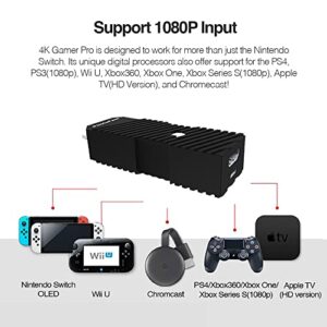 PhotoFast 4K Gamer Pro Video Game Console HDMI 4K upscaler 1080p to 4k @60fps without lag upscale for Nintendo Switch/Nintendo Switch OLED/Wii U/PlayStation 4 / PS3 / Xbox & more