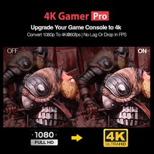 PhotoFast 4K Gamer Pro Video Game Console HDMI 4K upscaler 1080p to 4k @60fps without lag upscale for Nintendo Switch/Nintendo Switch OLED/Wii U/PlayStation 4 / PS3 / Xbox & more