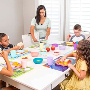 Hapinest 6 Pack Reusable Non Slip Educational Placemats for Toddlers and Kids